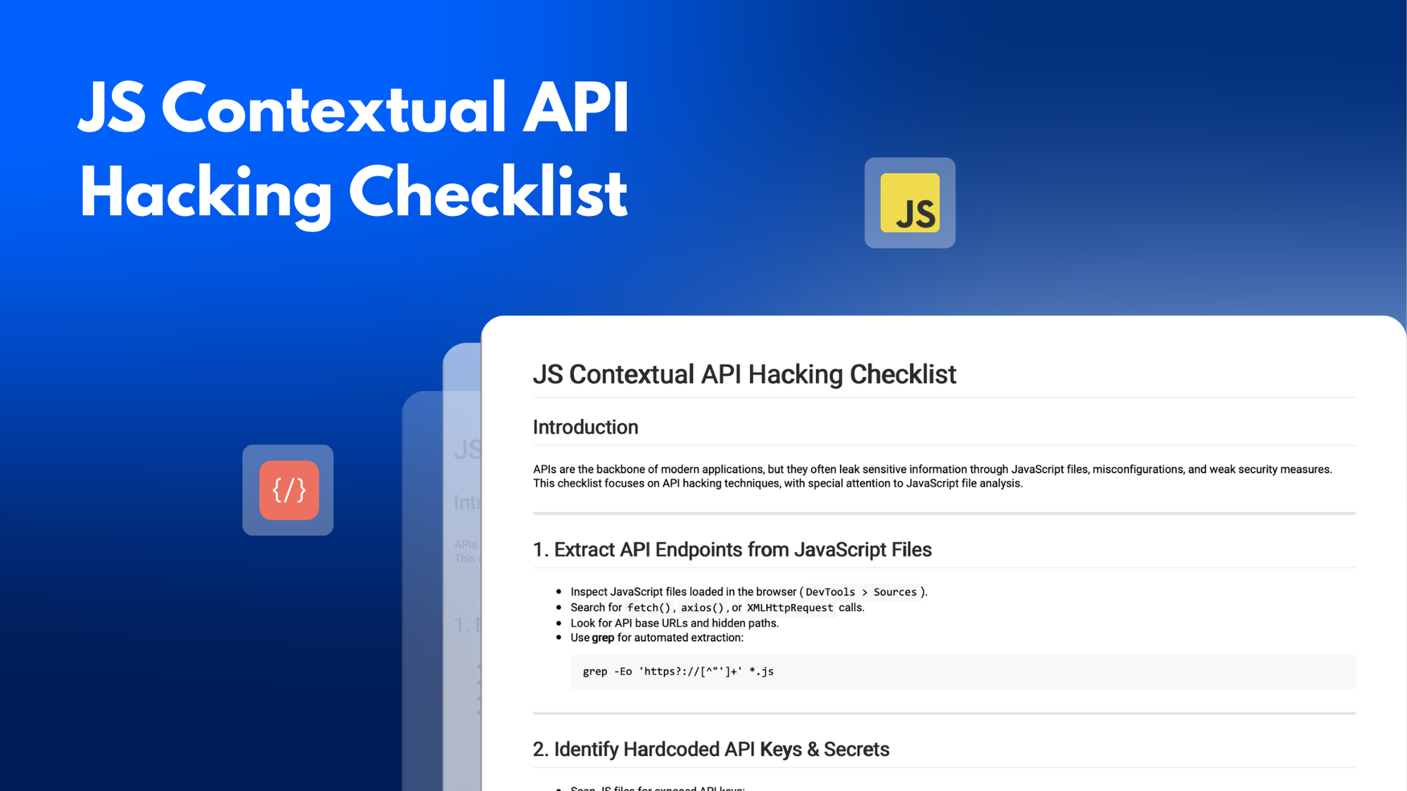 JS Contextual API Hacking Checklist